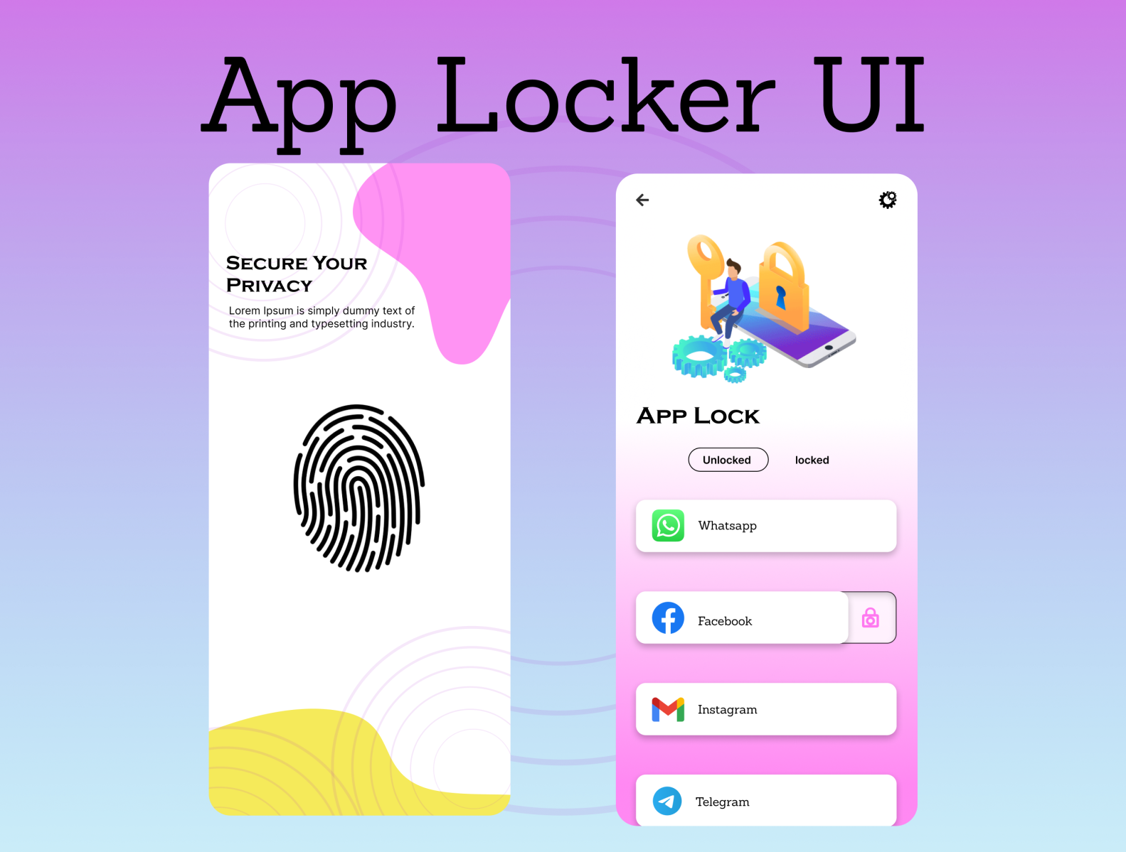 APP Locker UI by Anupma Pal on Dribbble