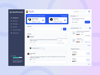 Community Dashboard by Padmavathi Kandadai Venkatesh on Dribbble