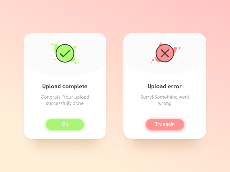 Daily UI #011 | Flash Message (Error/Success) by Valeria Terekhina on ... Daily UI #011 | Flash Message (Error/Success) by Valeria Terekhina on ...