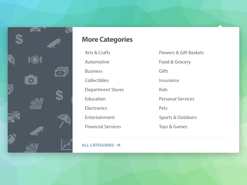 More Categories - popover ui - dropdown - floating panel by Alex Camp ... More Categories - popover ui - dropdown - floating panel by Alex Camp ...