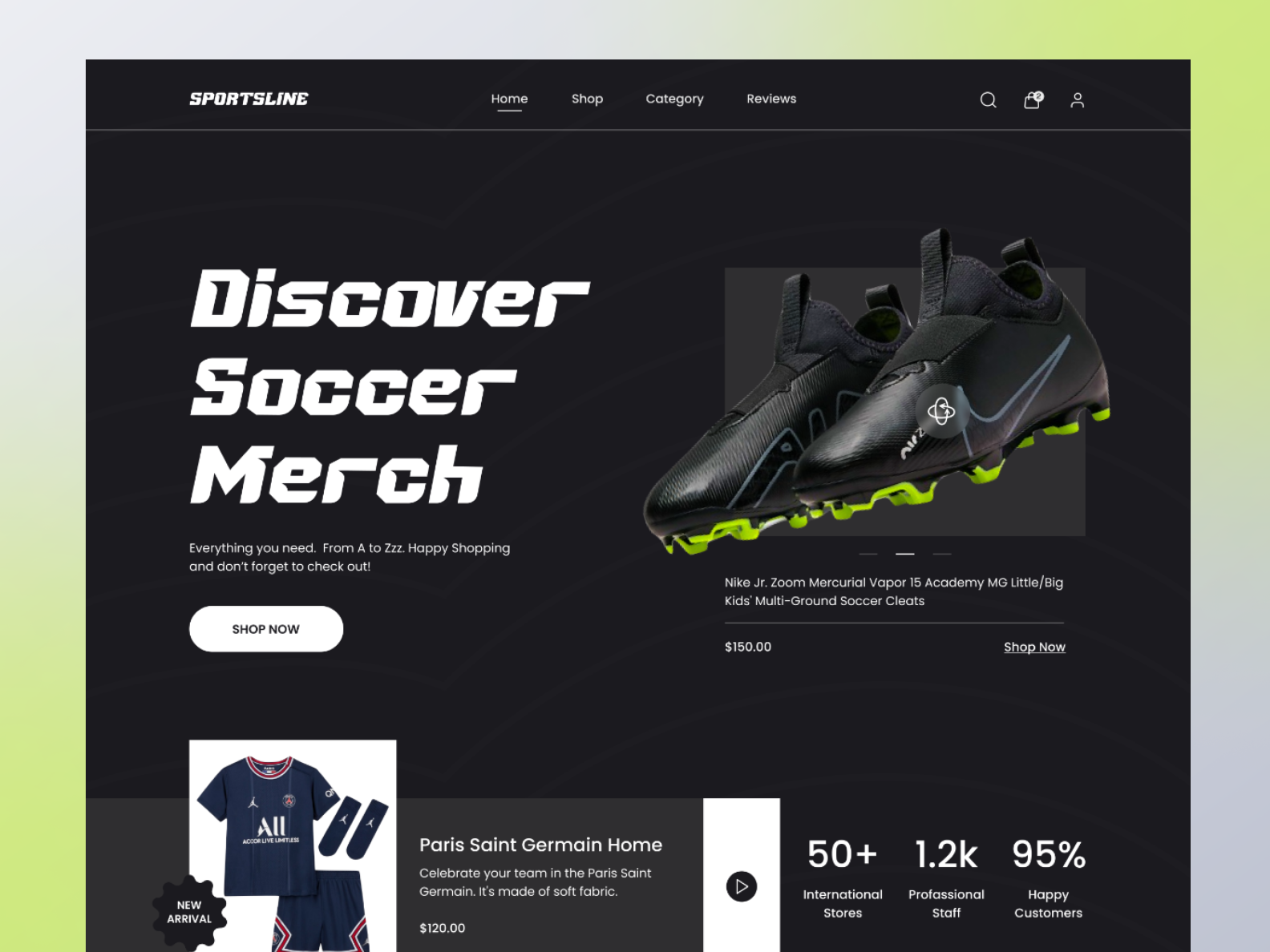 Sports E-Commerce Web Header by Md Rimel on Dribbble