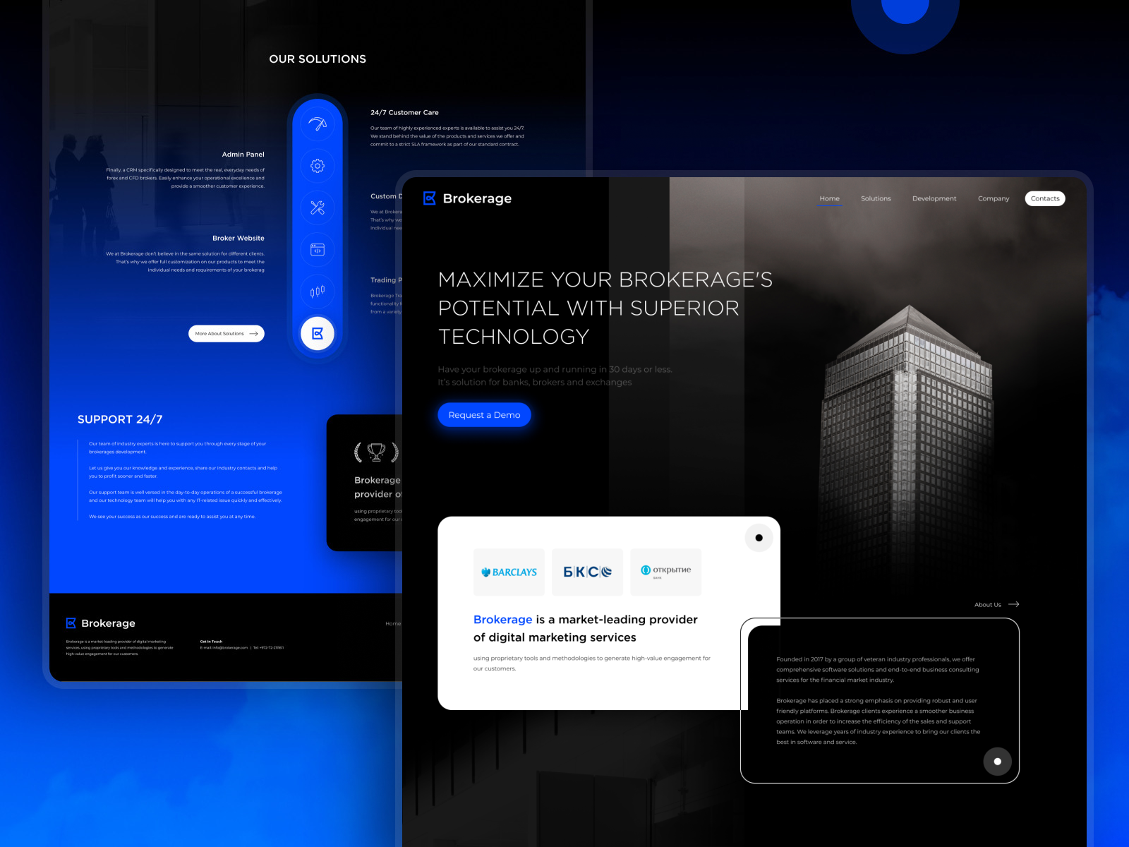 Home page for Trading Solutions by Nikolay K. on Dribbble