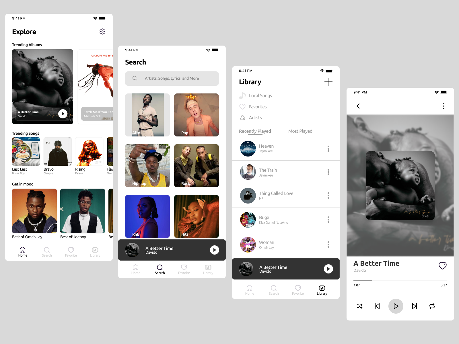Music App UI by Uramu Stephen Emeka on Dribbble