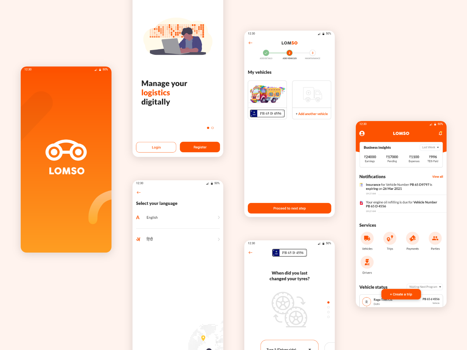 Lomso - A logistics management app by Sheetal Sharma on Dribbble