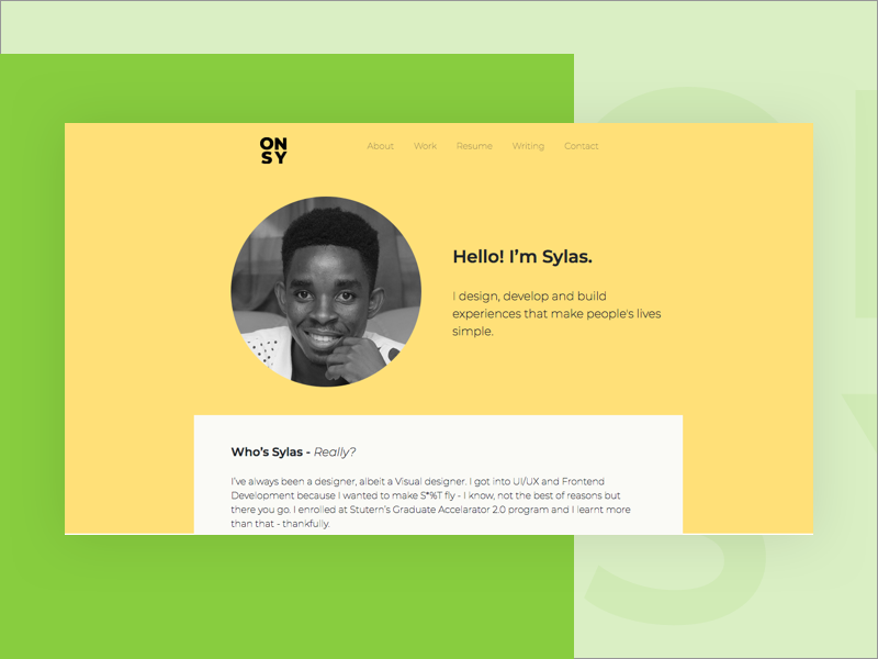 Personal Portfolio Website by Silas Onmbayugh on Dribbble