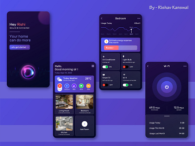 Smart Home App - Mobile UI Interface by rishav kanswal on Dribbble