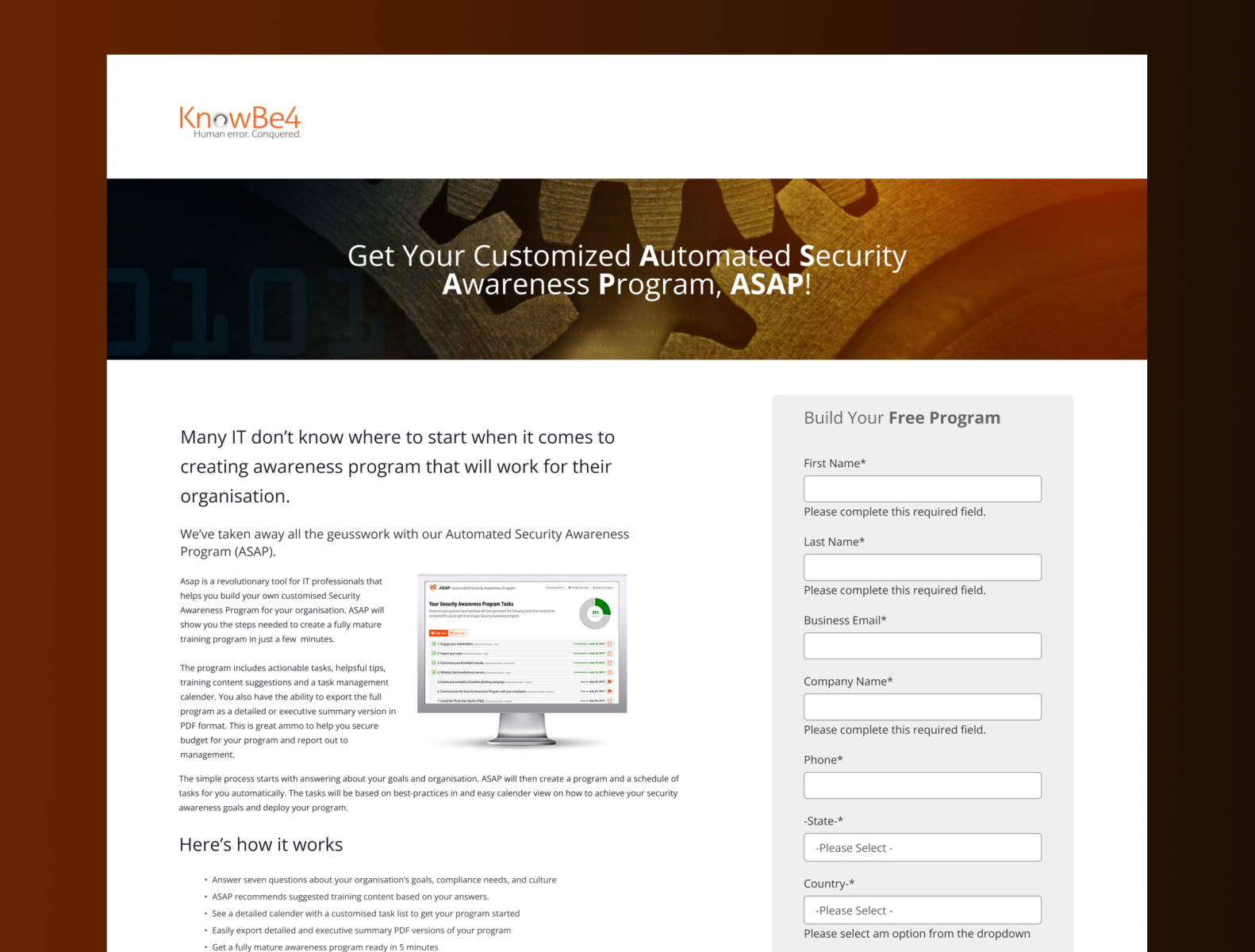 KnowBe4 webpage design by Zakariya Buhari on Dribbble