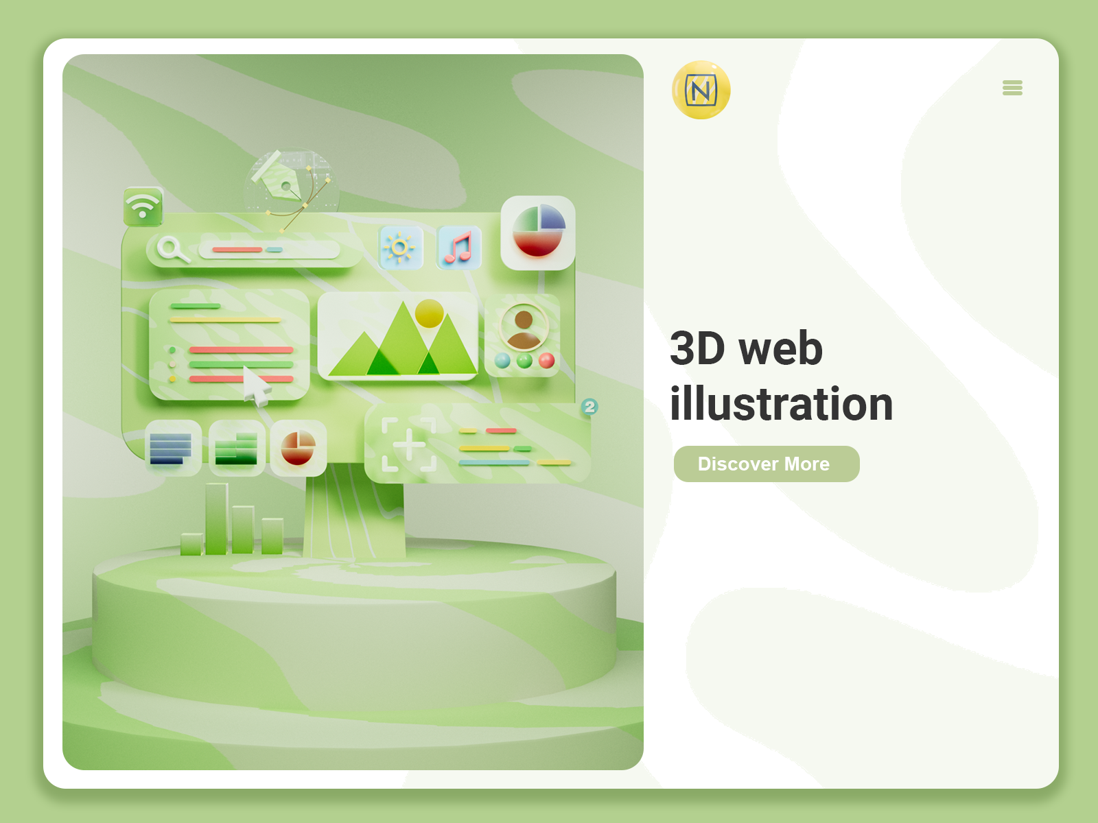 3D Web illustration by Nicolemadethat - Nicole Wu on Dribbble