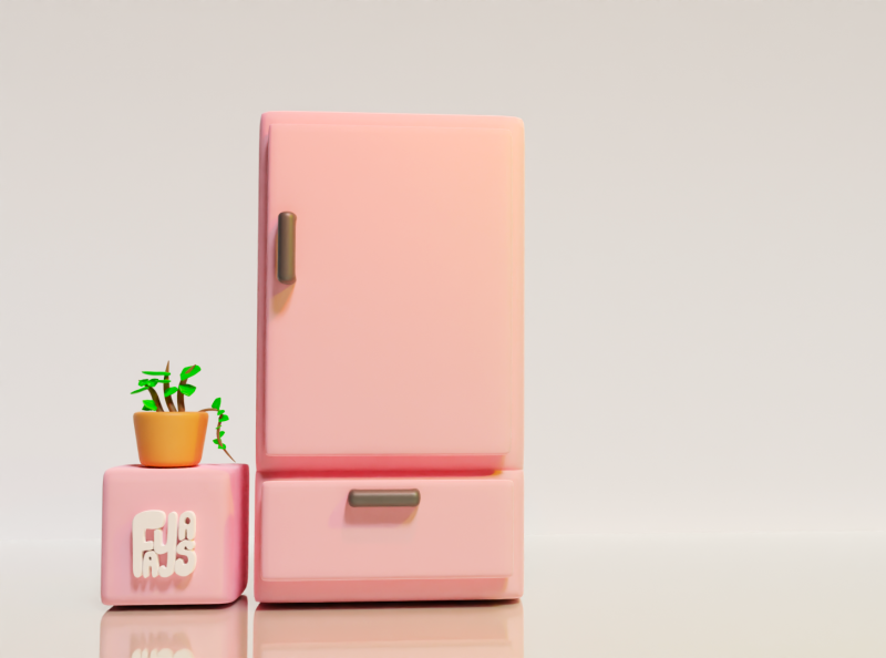 3D FRIDGE MODEL by Fayas on Dribbble
