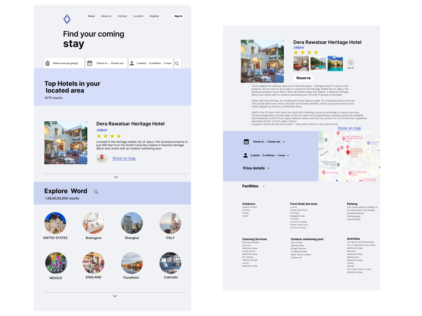 Hotel Booking Website Design by Amanpreet Kaur on Dribbble