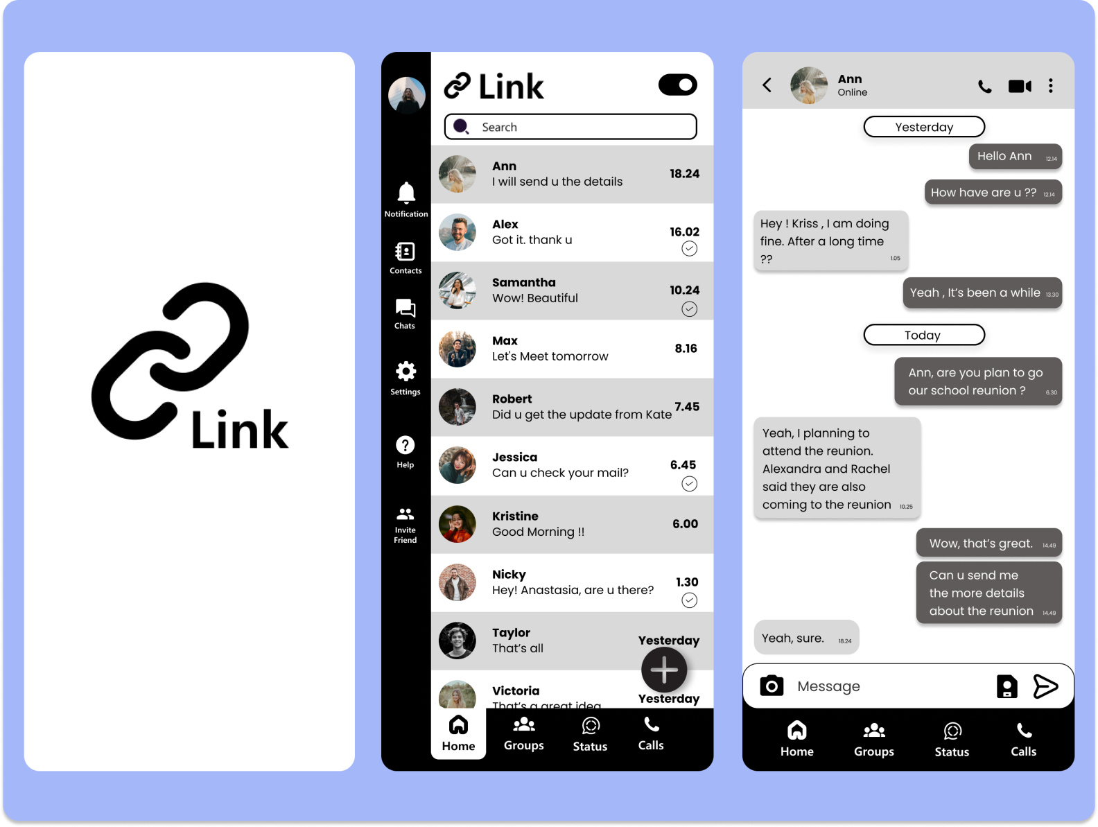 Link Chat App by Raveena Amarasiriwardena on Dribbble