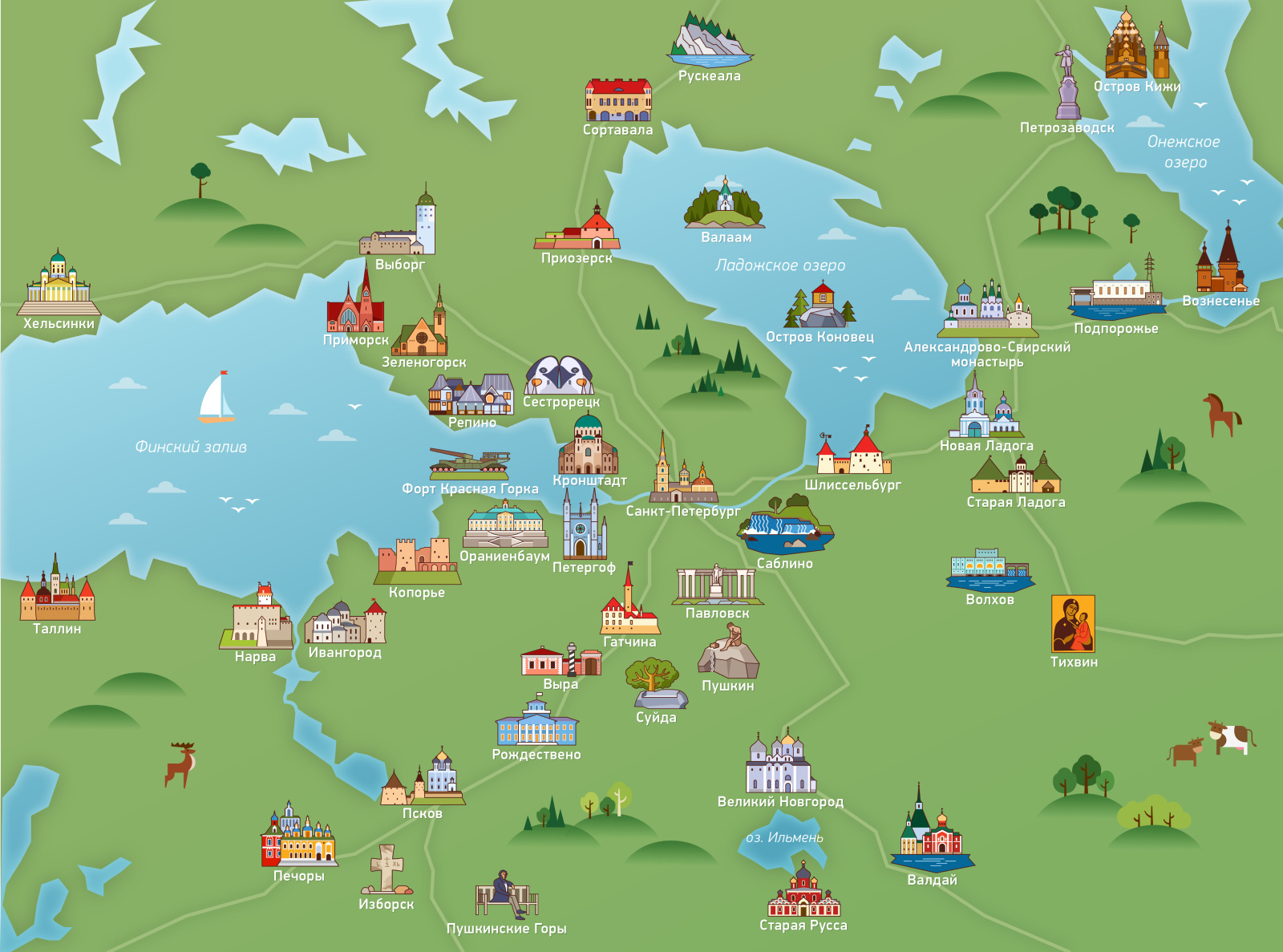 Sightseeing tours map by Olga on Dribbble