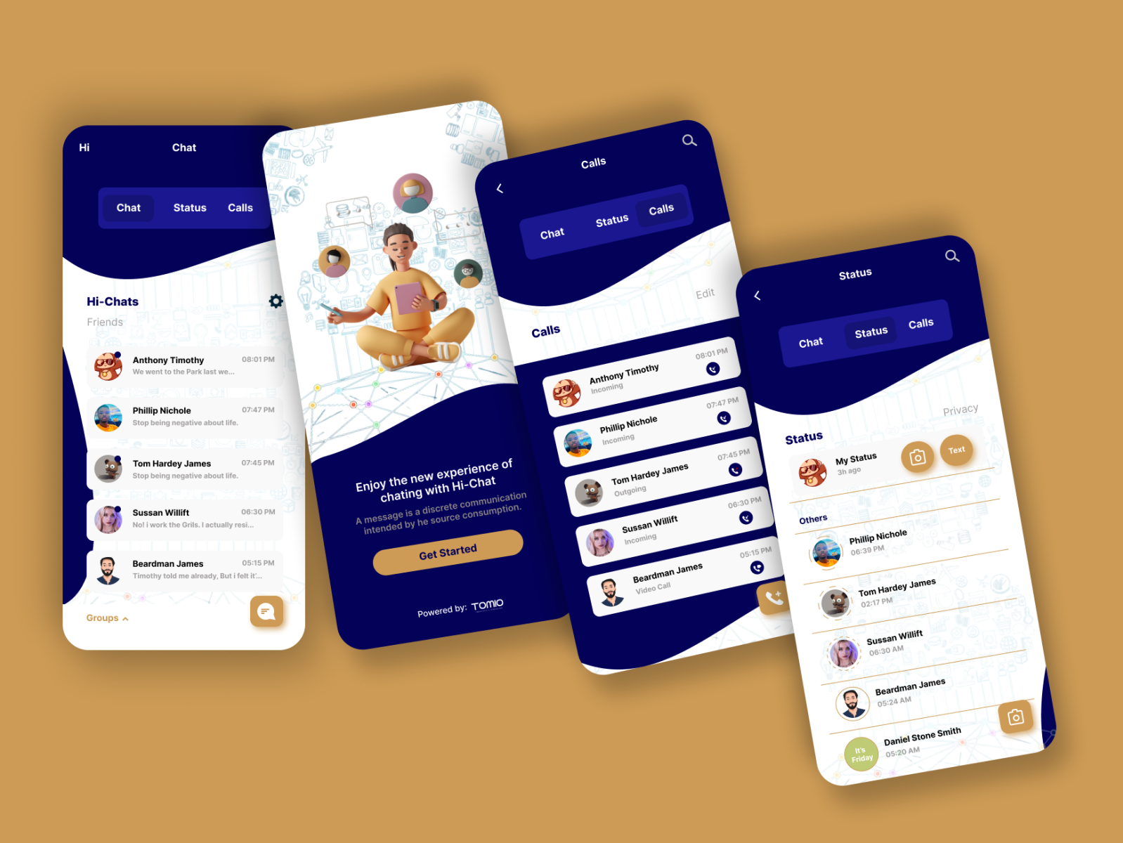 Hi - Chat 2 Screen Powered by Tomio by Phillip Ogunnubi on Dribbble