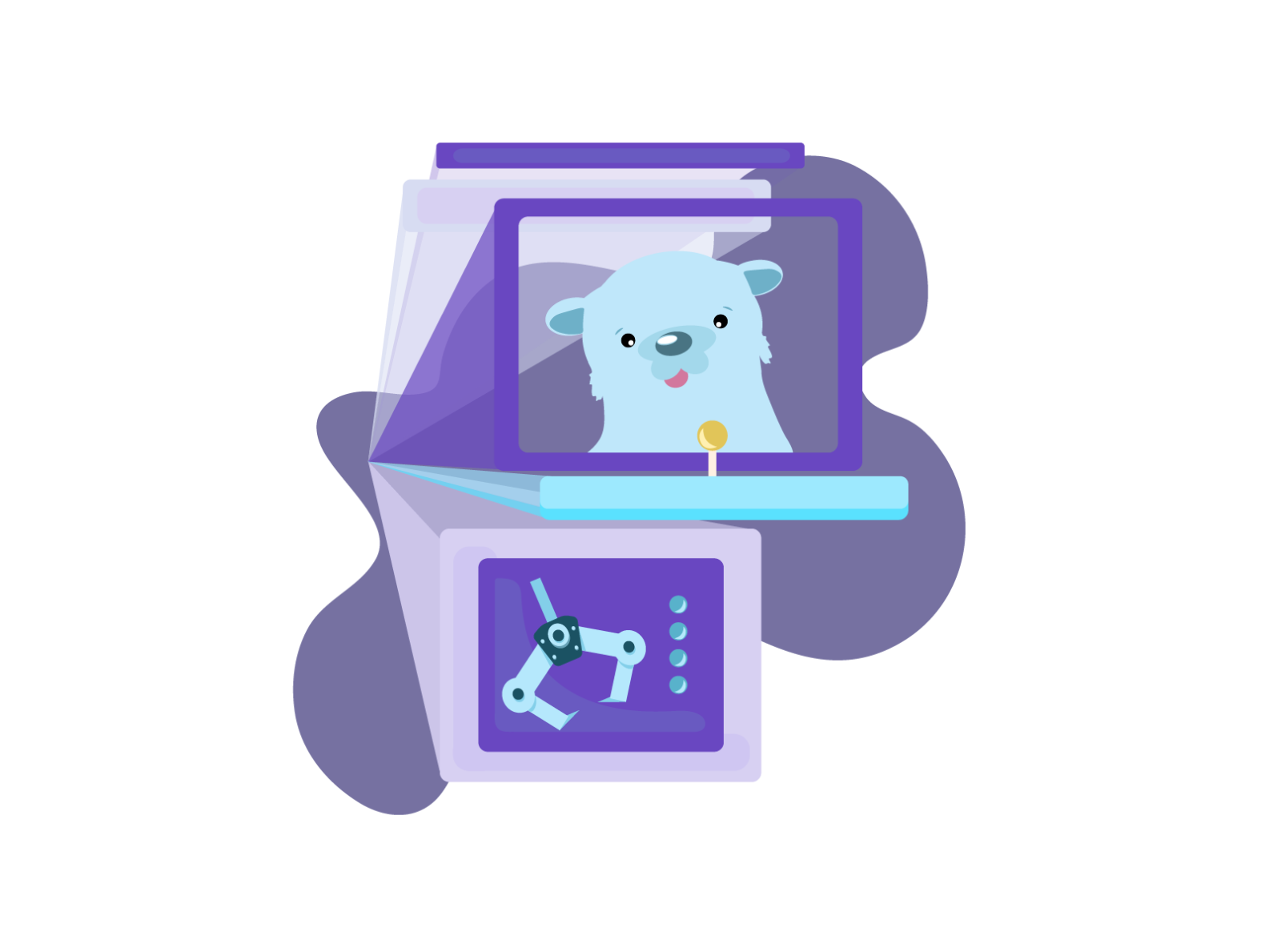 deconstructed arcade bear by Sarah Cheah on Dribbble