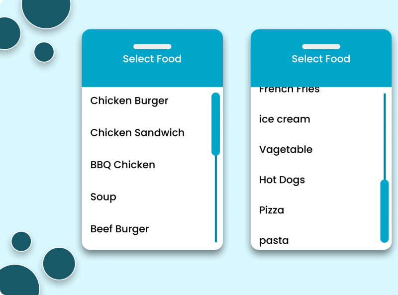 Scrolling Bar in a Restaurant app. by Fahmida Shila on Dribbble