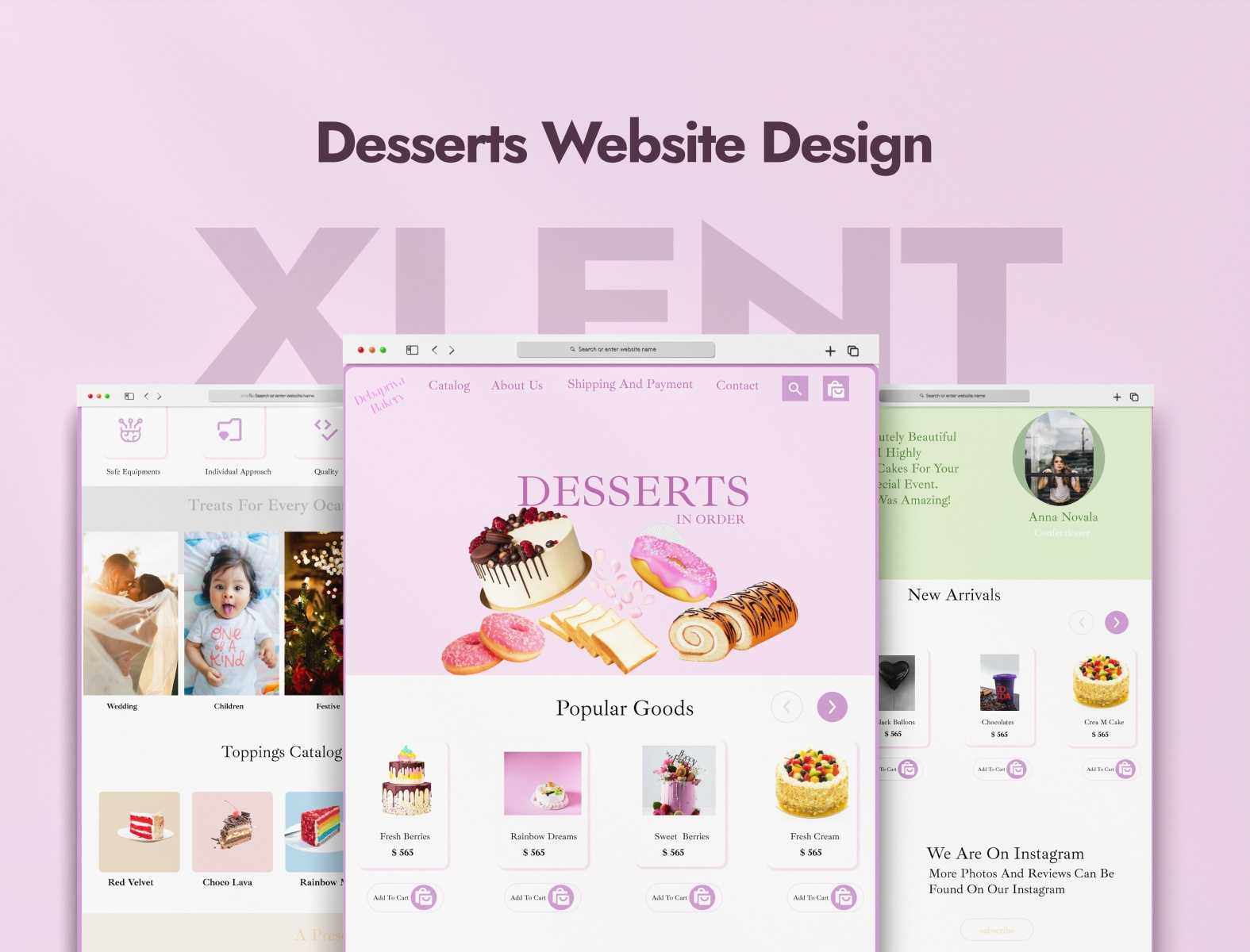 Modern Beautiful Desserts Website Design by Xlent Studio: UX/UI Design ...