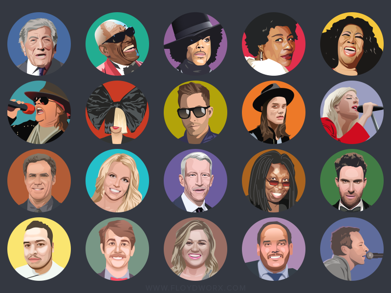 Celebrities - infographic elements by Csaba Gyulai on Dribbble
