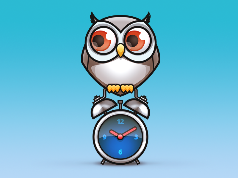 Owl on a clock by Csaba Gyulai on Dribbble