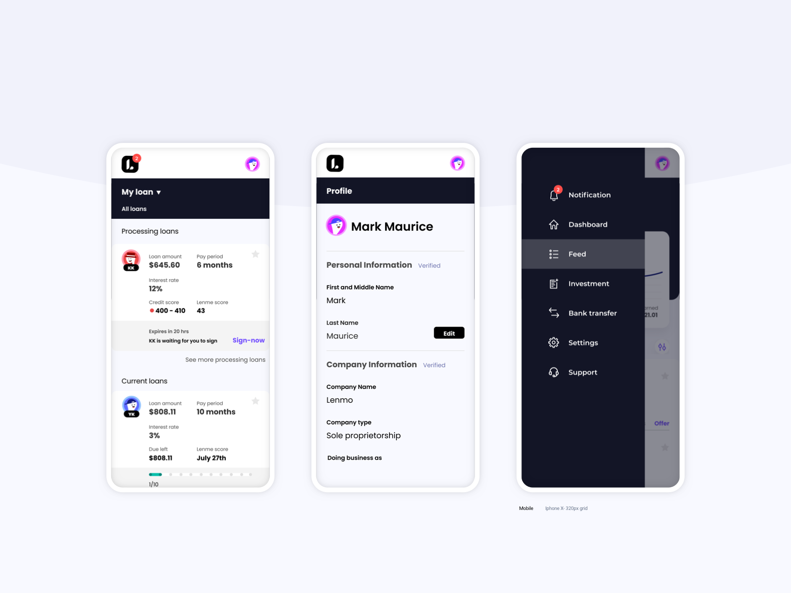 Lenme Enterprise- mobile view by Sunjung Park on Dribbble