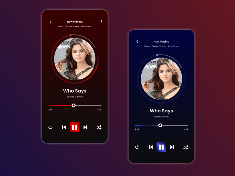 Daily UI - Music Player by swathy on Dribbble