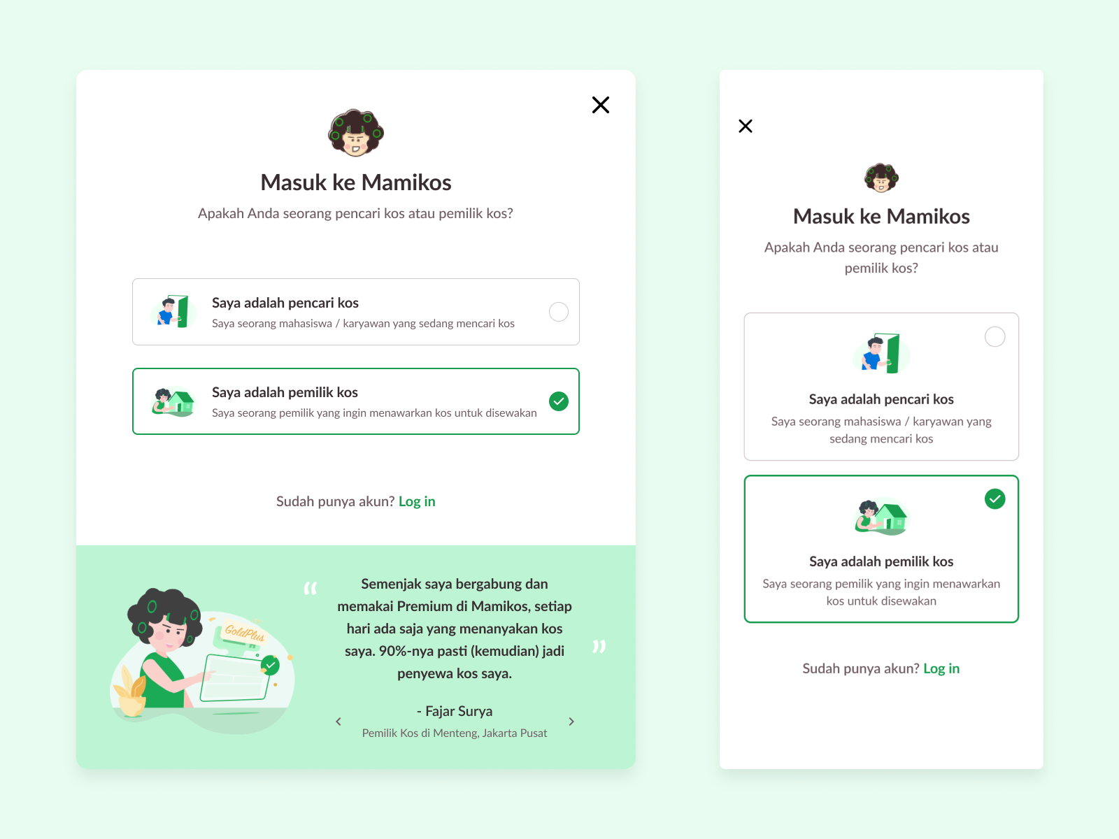 Sign Up Modal - Mamikos (Tablet & Mobile Version) by David Immanuela on ...