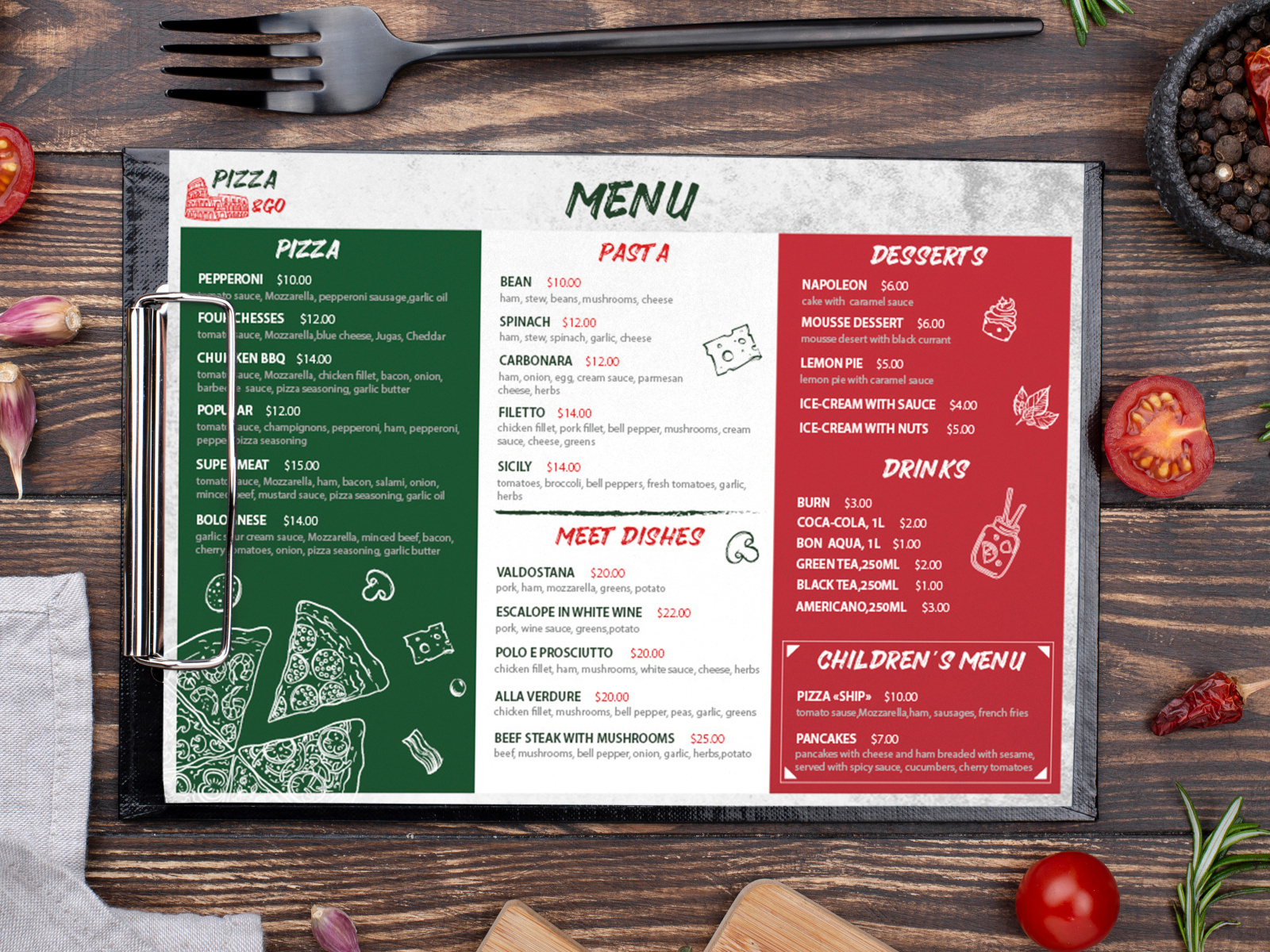 Pizzeria menu by Sveta Polyakova on Dribbble