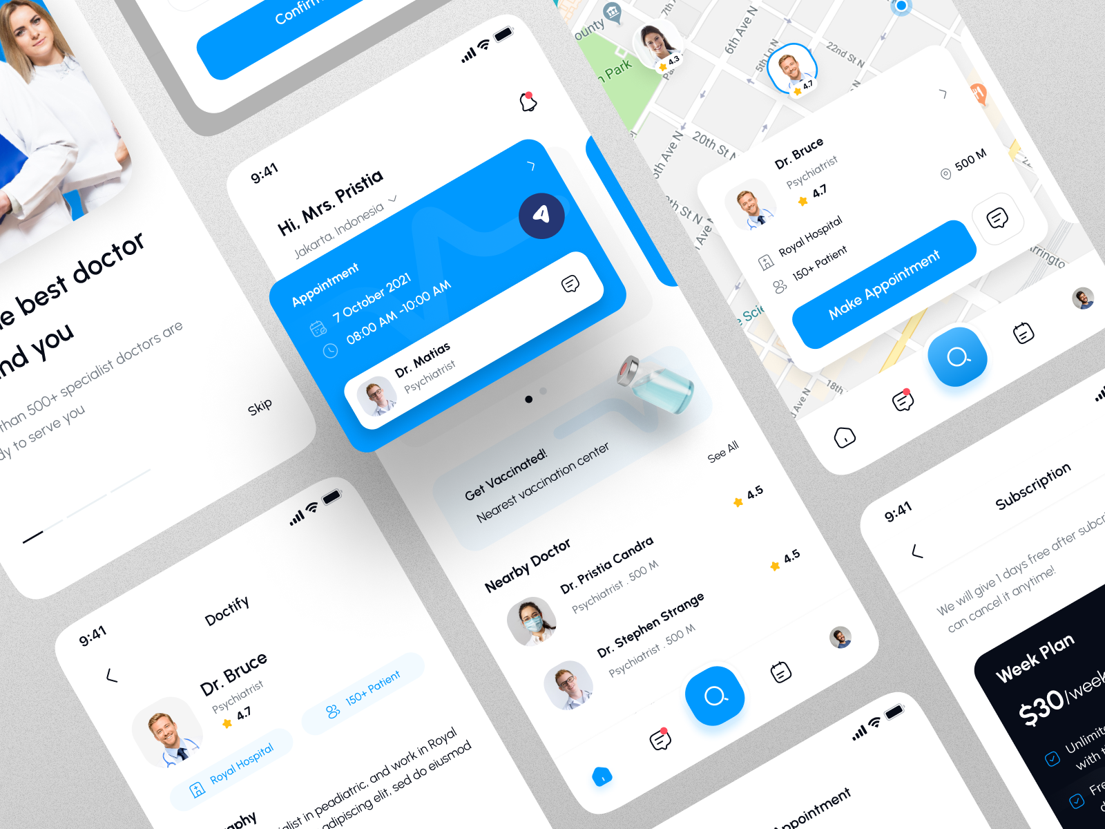 Doctify - Doctor Appointment Mobile Apps UI Kit by Rusdhy Jasmin for ...