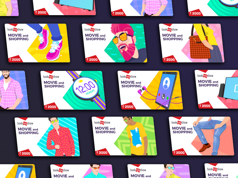 BookMyShow Combo Gift Cards Cards by Ankur Amre for BookMyShow on Dribbble