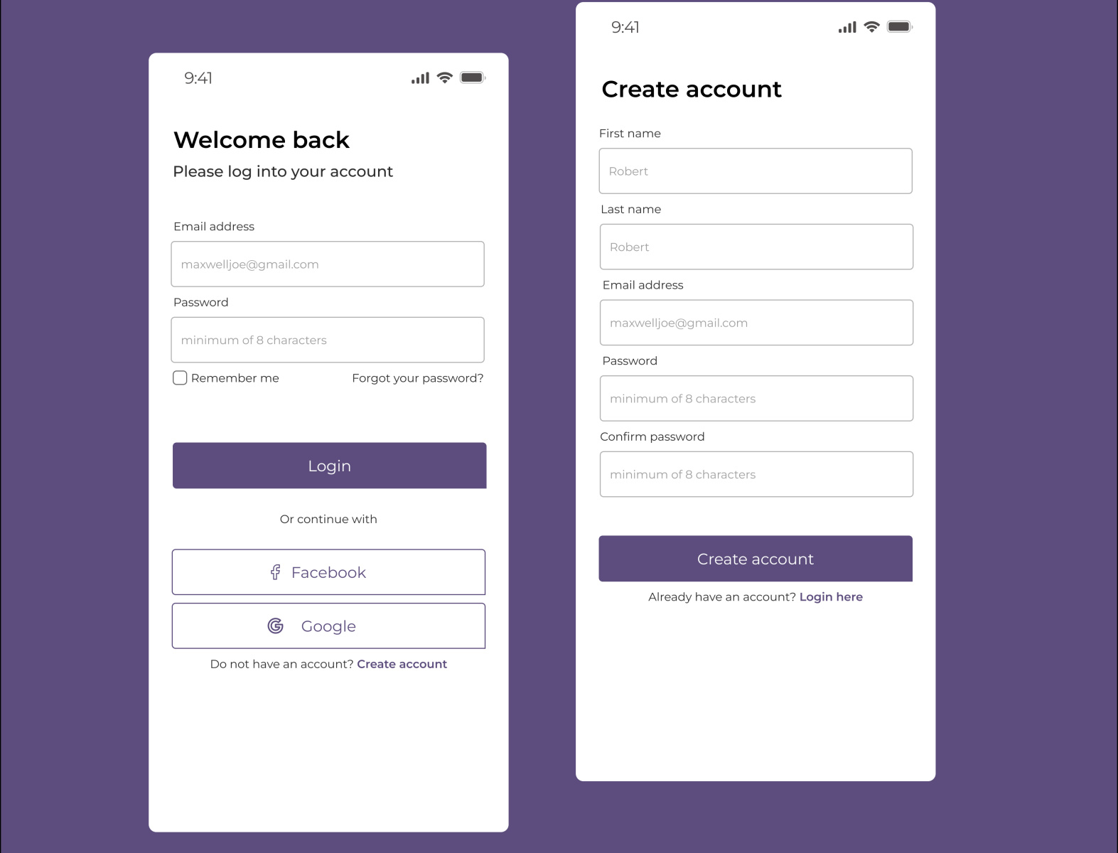 Sign In and Sign Up pages by Jadesola Makinde on Dribbble