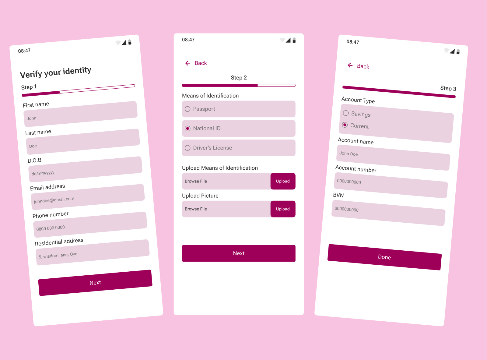 KYC flow for a Fintech app by Jadesola Makinde on Dribbble