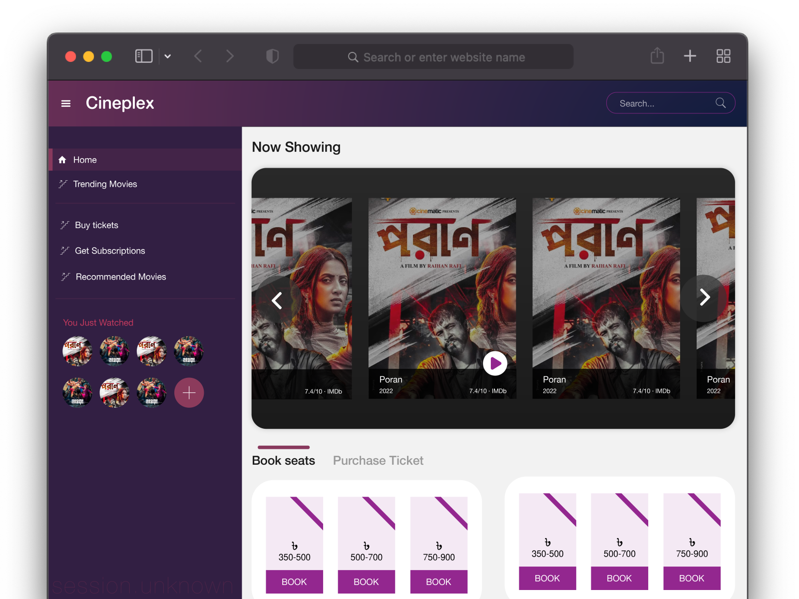 Movie Booking Website UI by Rehanoor Hasan Rashed on Dribbble