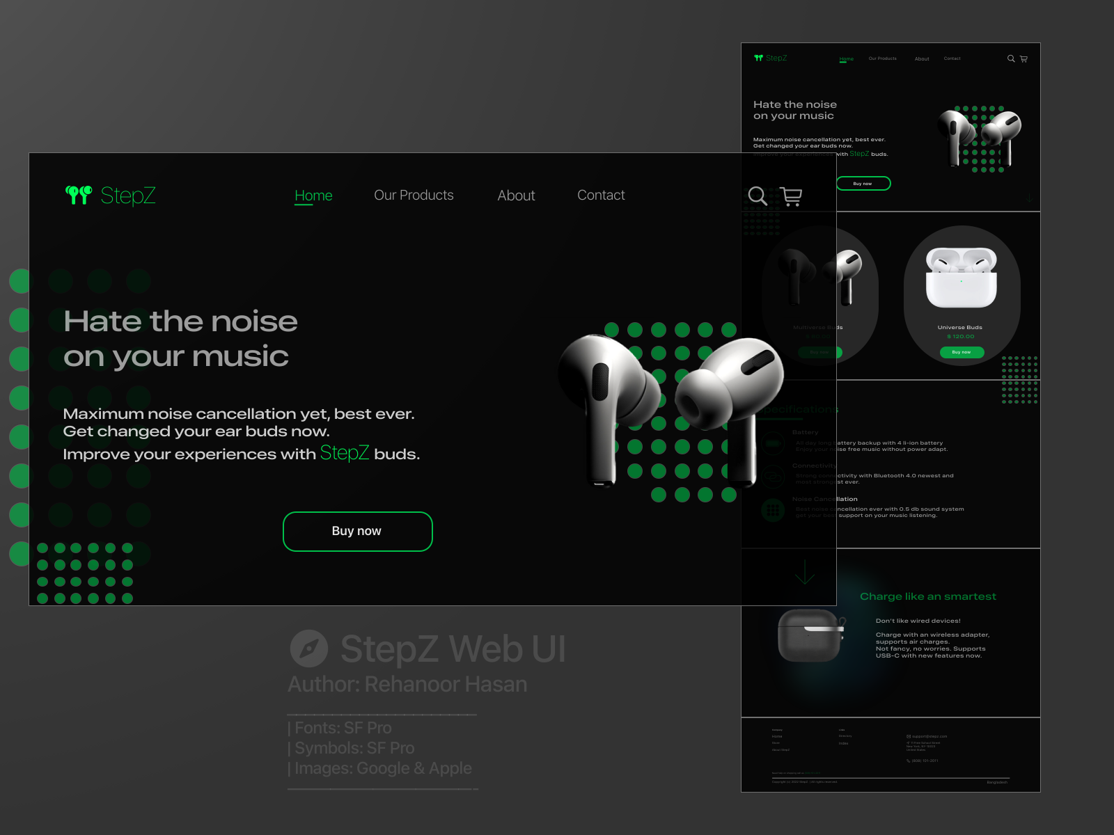 Headphone Website/eCommerce - UI by Rehanoor Hasan Rashed on Dribbble