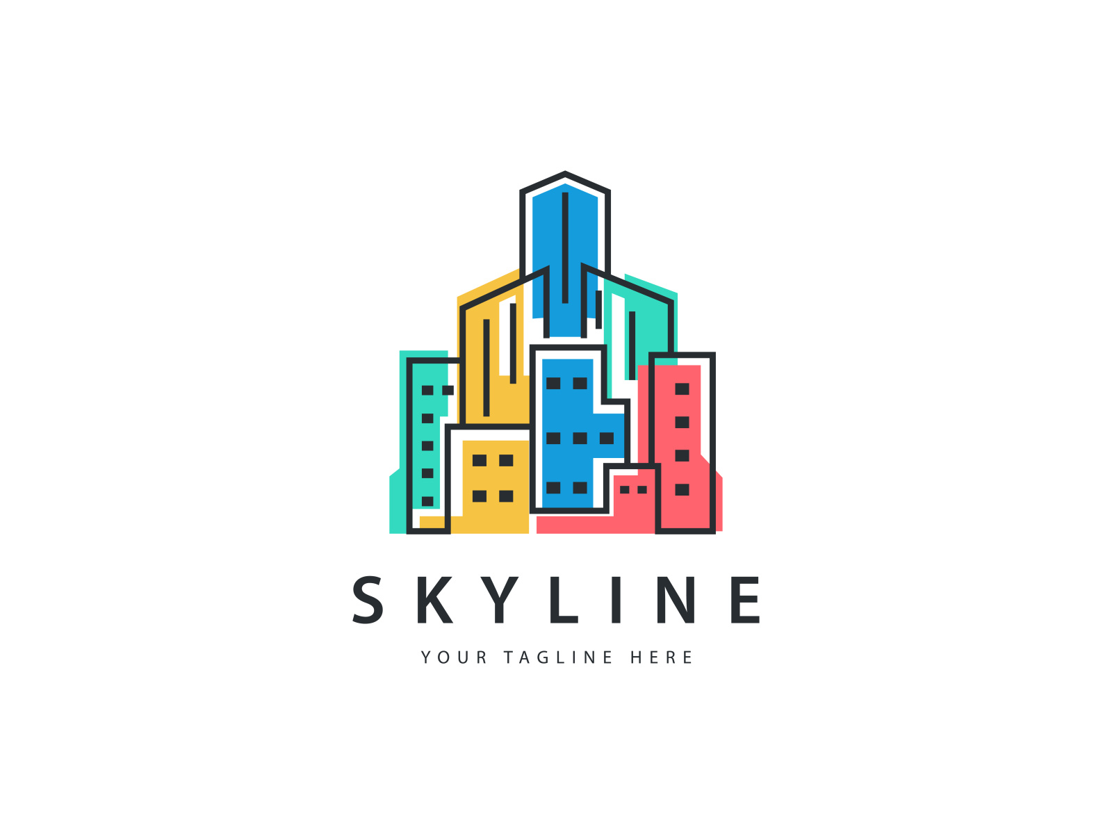 City skyline abstract building icon by vexperlogo on Dribbble