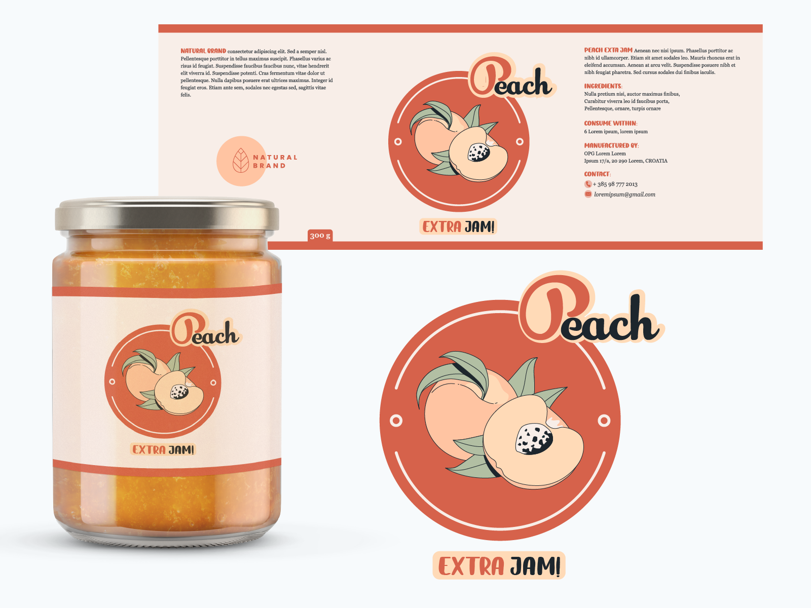 PEACH EXTRA JAM label concept by Clever Fox Design on Dribbble
