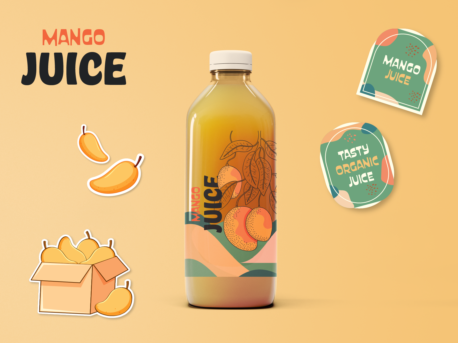 MANGO JUICE logo & label concept by Clever Fox Design on Dribbble