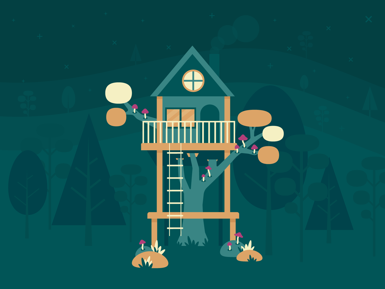 Tree house by jeiselilla on Dribbble