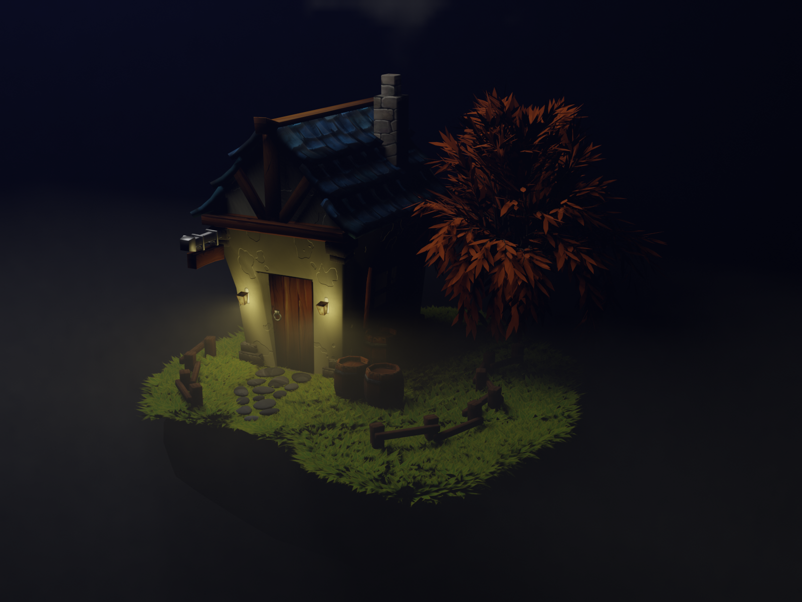Night house by Ekatherina on Dribbble