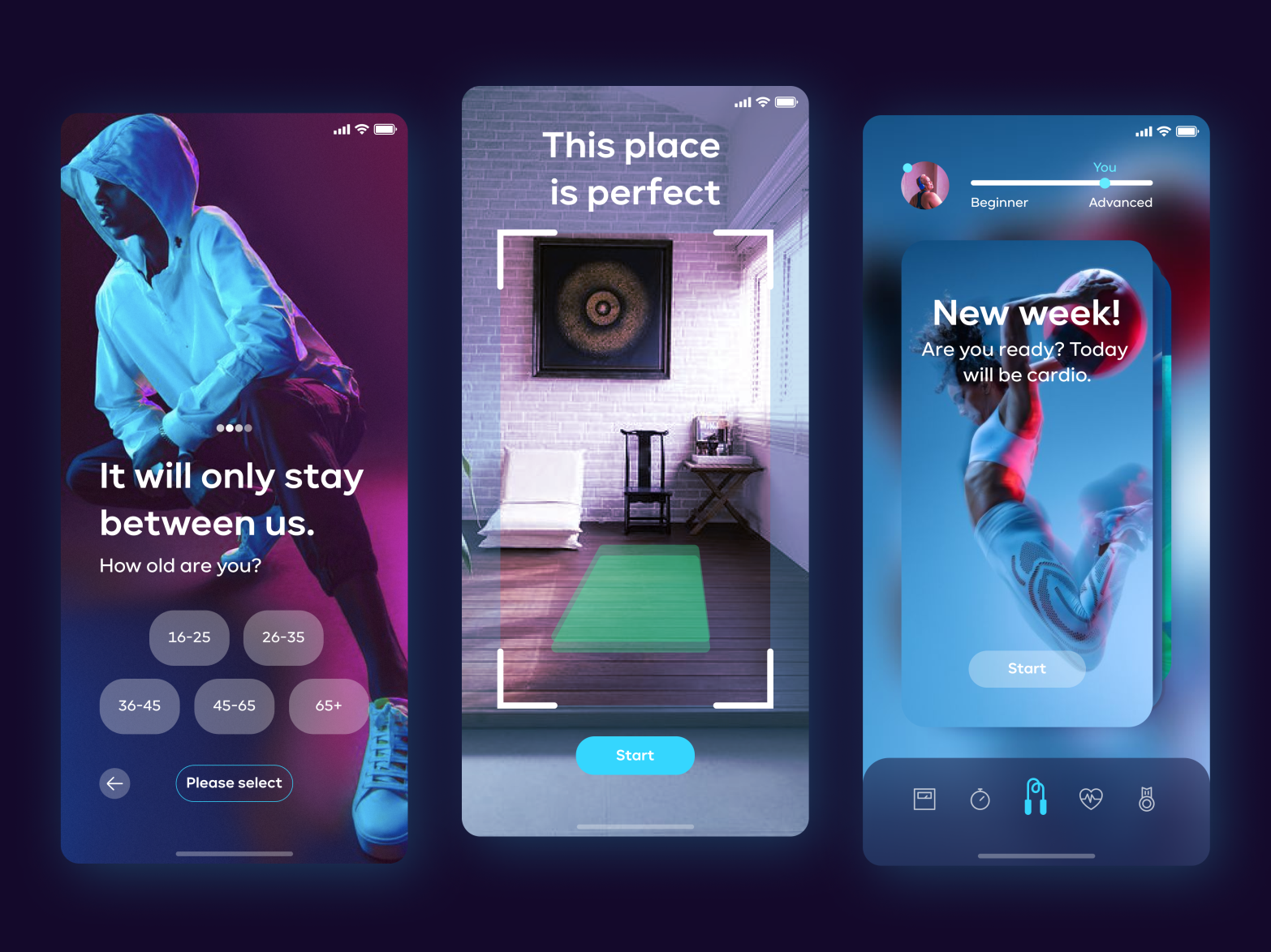 AR Fitness App - UI Design by Artem Markov on Dribbble