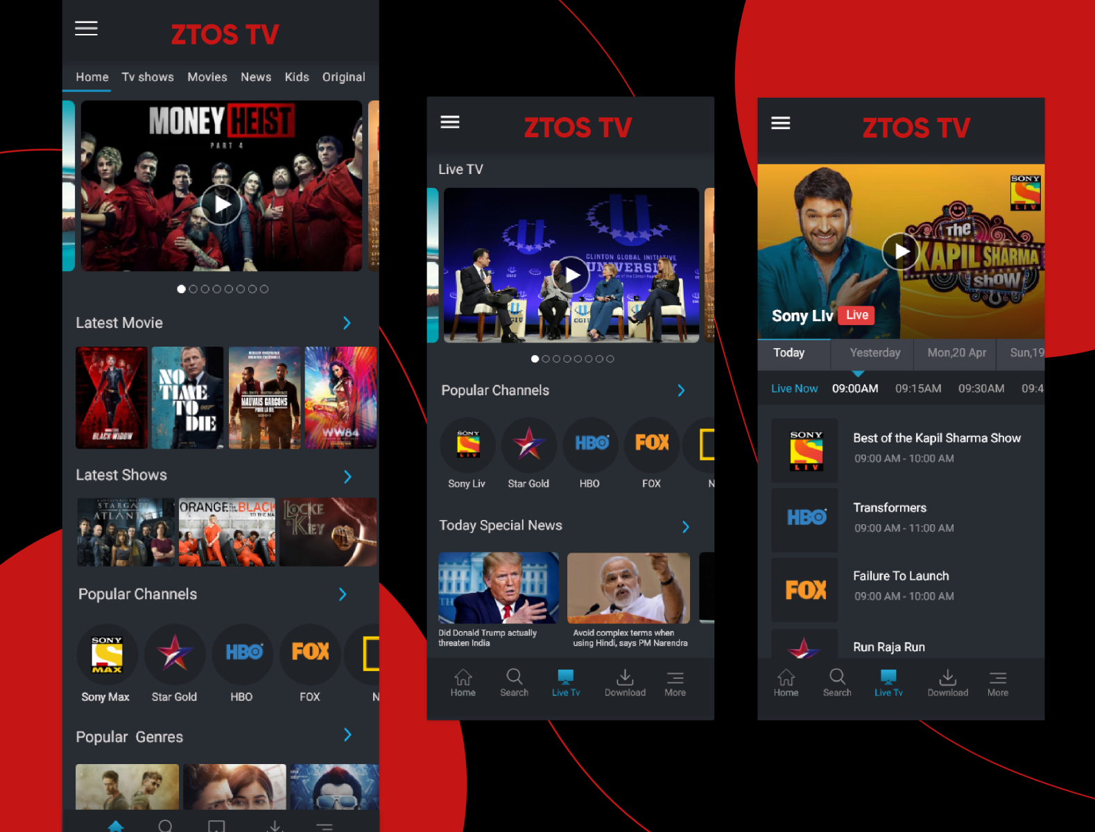 OTT APP UI - LIVE TV & EPGs CONCEPT by Vivek Kumar on Dribbble