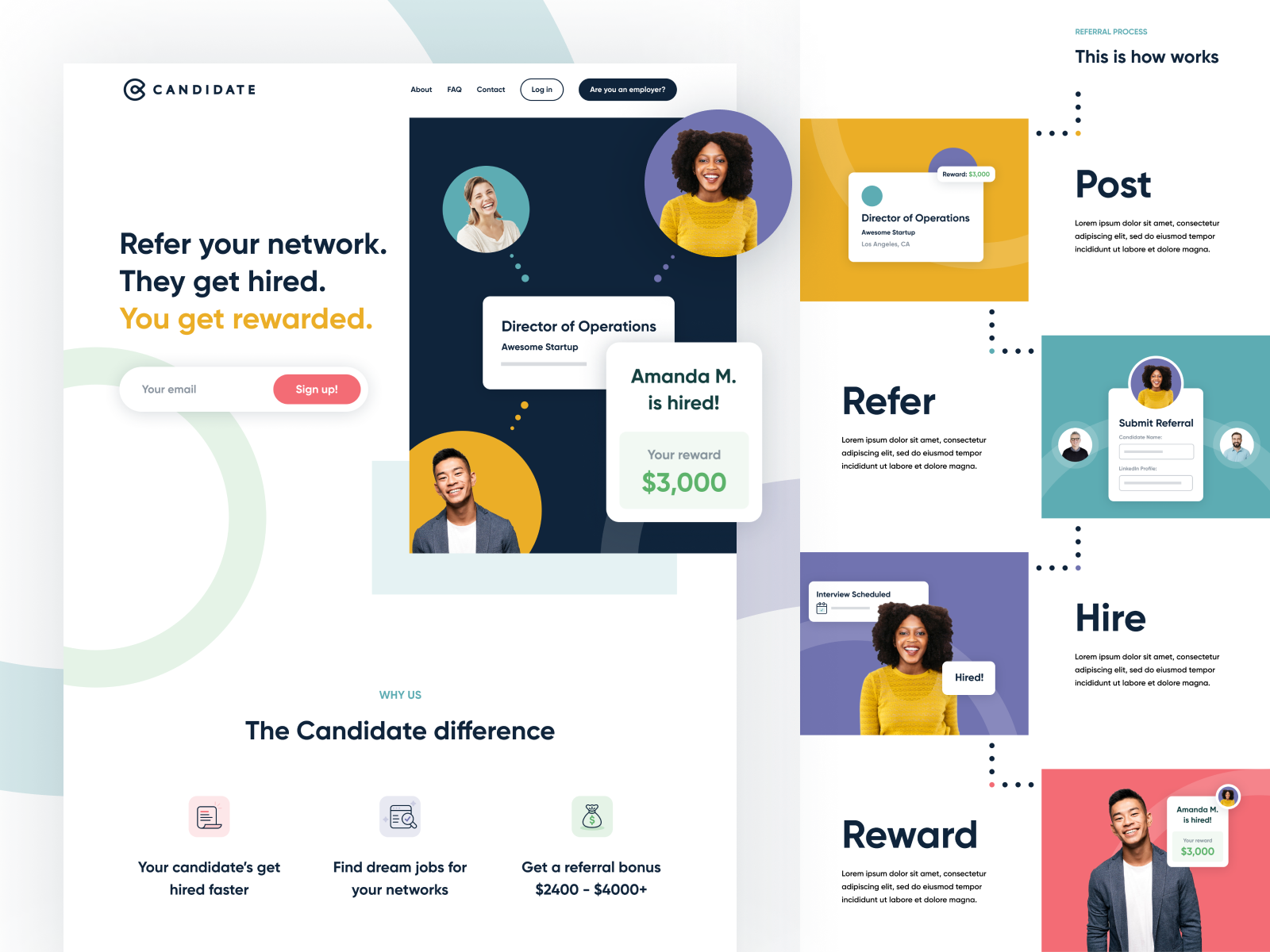 Candidate Homepage by Kyle Anthony Miller for Brass Hands on Dribbble