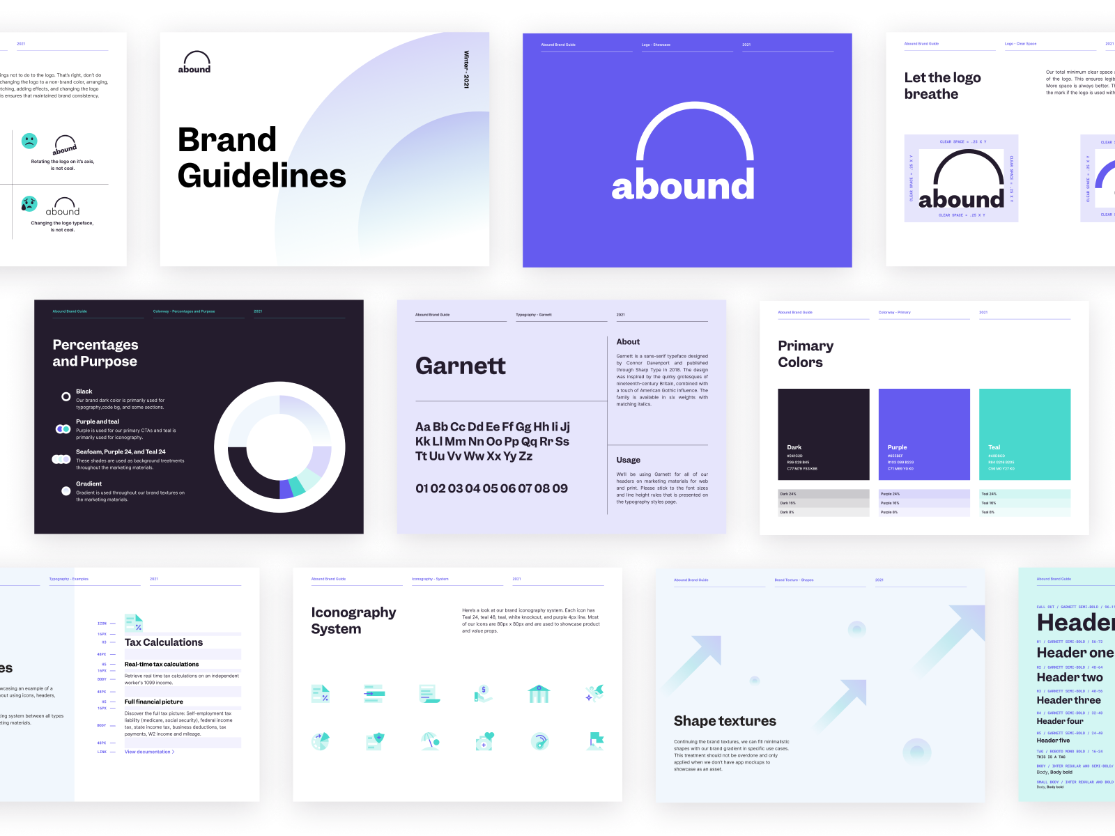 Abound Brand Guide by Kyle Anthony Miller for Brass Hands on Dribbble