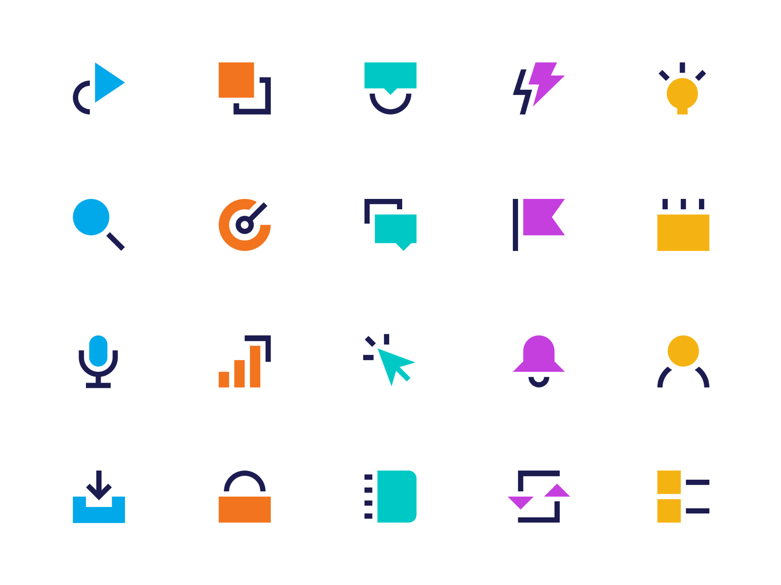 Geometric Icon Set by Kyle Anthony Miller for Brass Hands on Dribbble