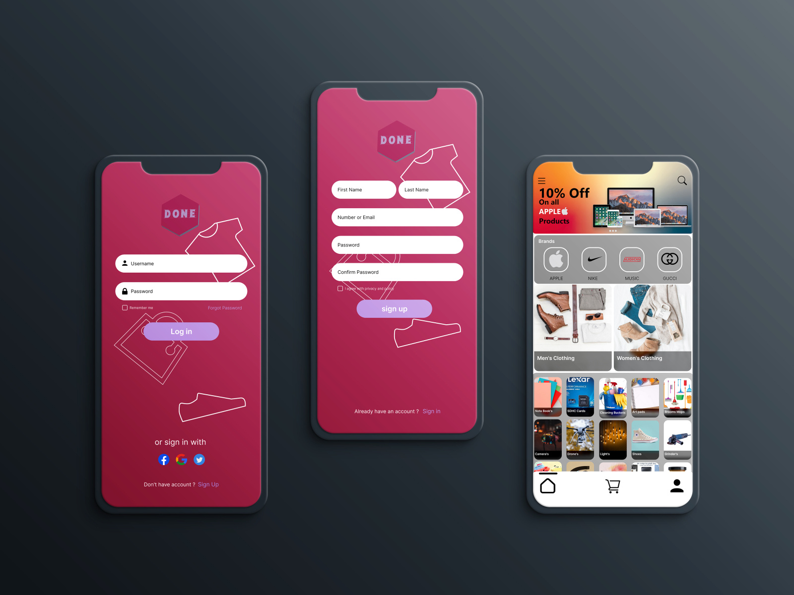 Done app for shoping by Atsham Zafar on Dribbble