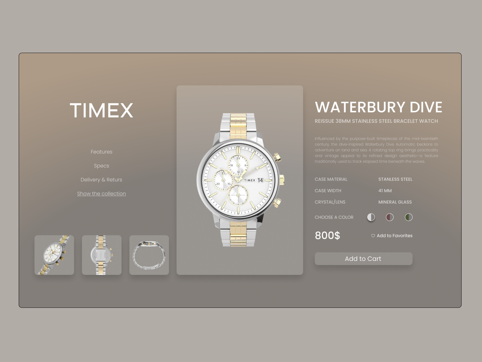 Watch Design Card TIMEX by Anastasia on Dribbble