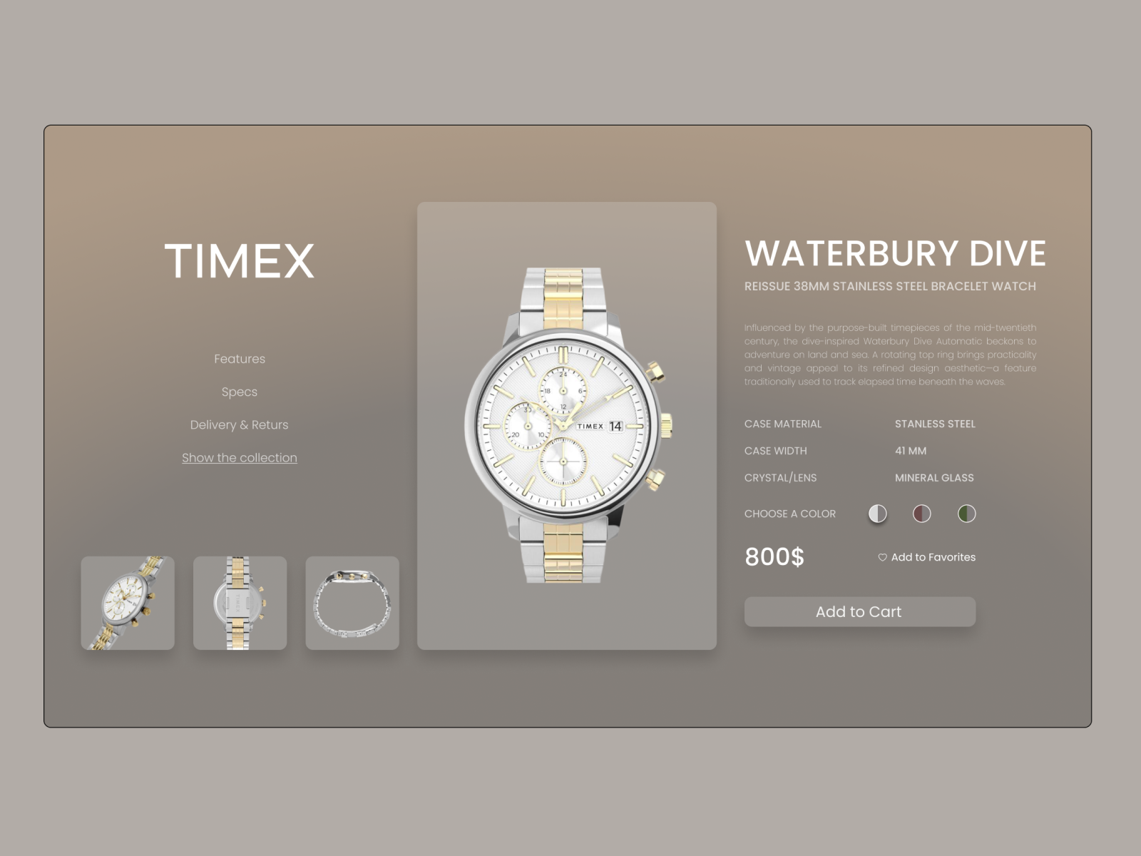 Watch Design Card TIMEX by Anastasia on Dribbble