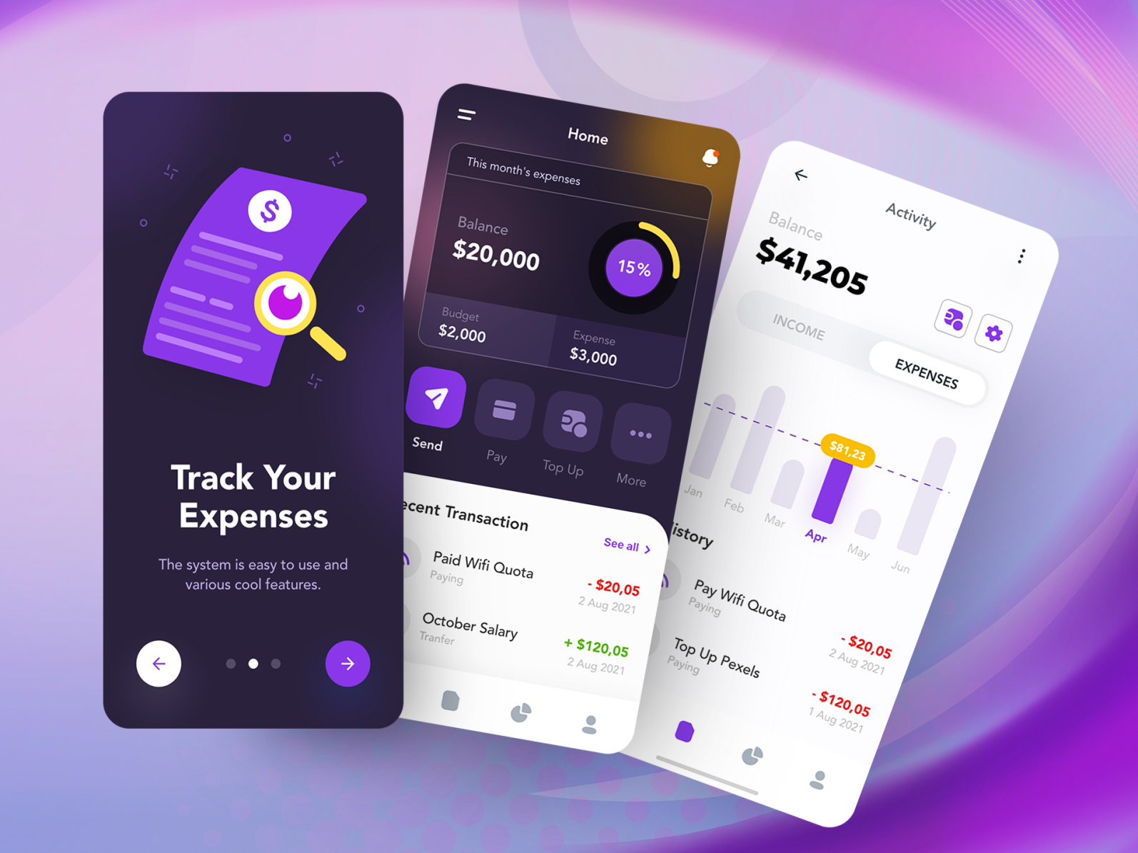 Expense Tracker App Concept by WebDesk Solution on Dribbble