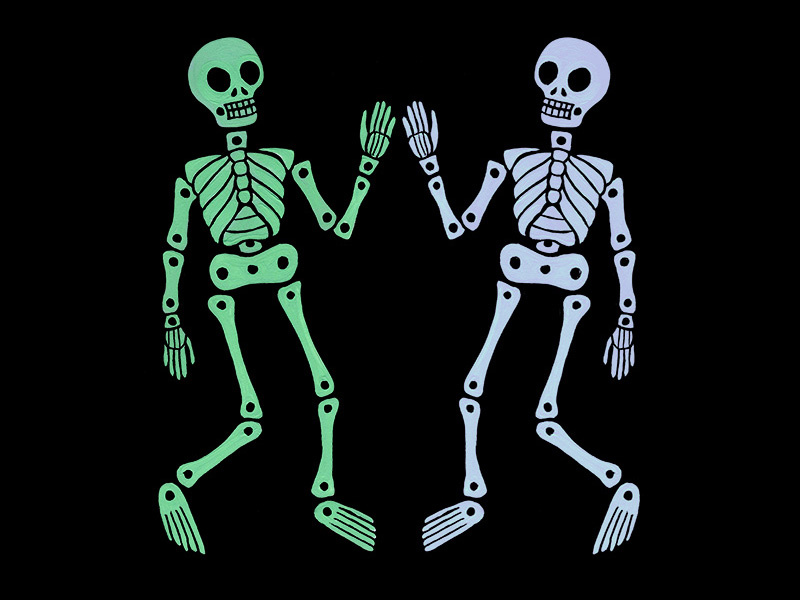 skeleton high five. by Yaz Rosete on Dribbble
