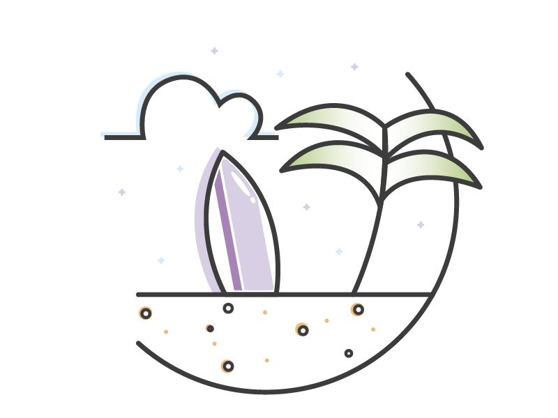 Surfboard Icon by Emily Stanek on Dribbble