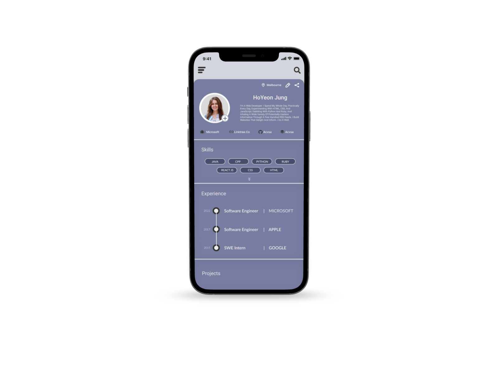 User profile of Job App by Yash Jaiswal on Dribbble