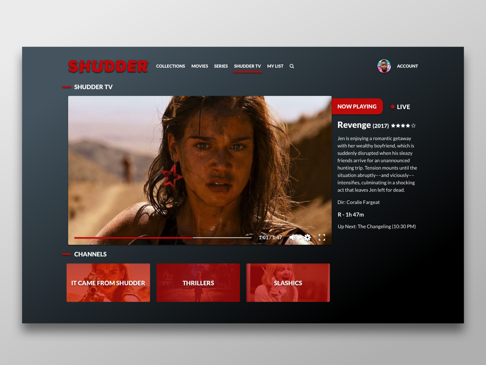 Shudder TV Redesign by Kyle Holliday on Dribbble